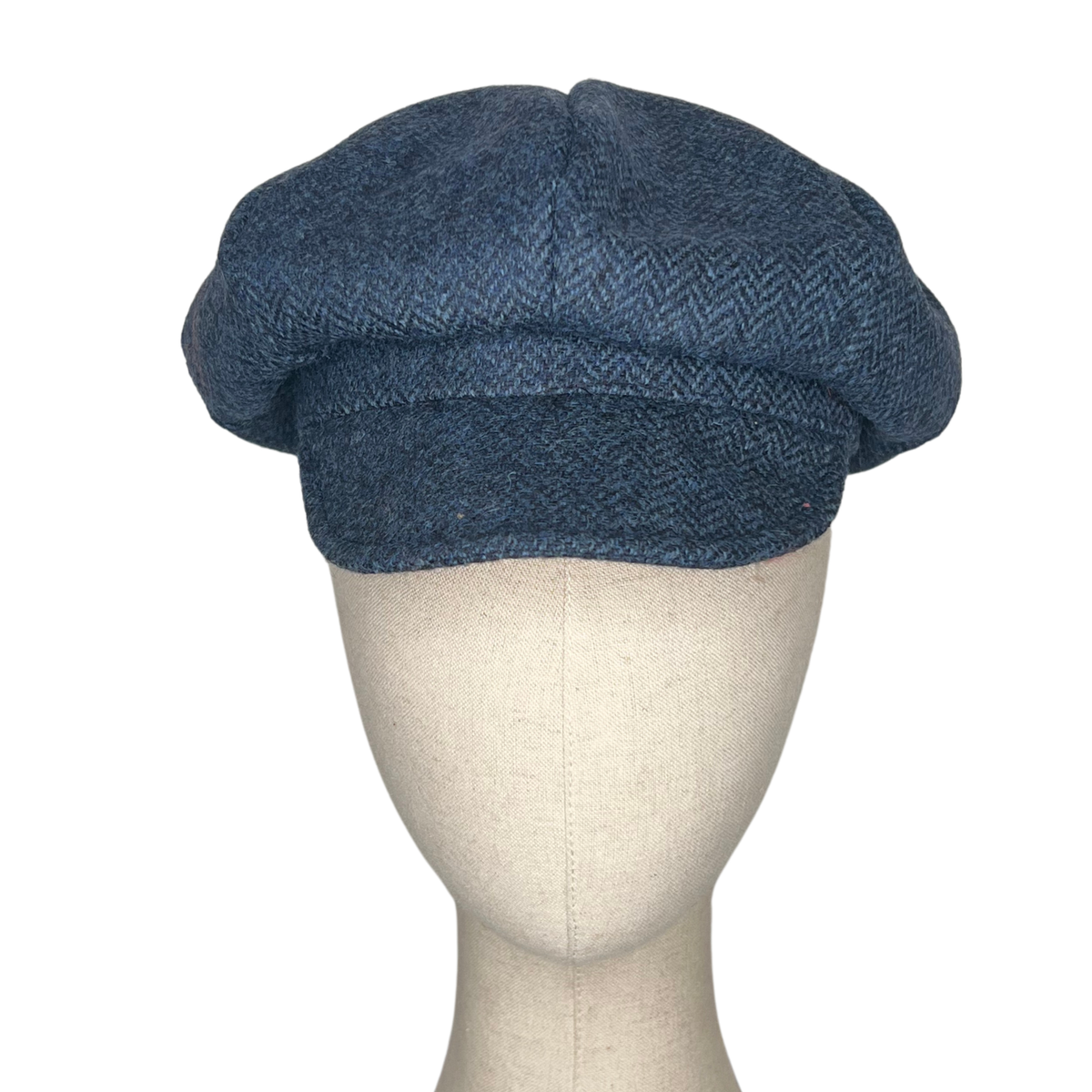 Tweed Baker Boy Cap - Denim Blue Shetland Herringbone | Julian Road